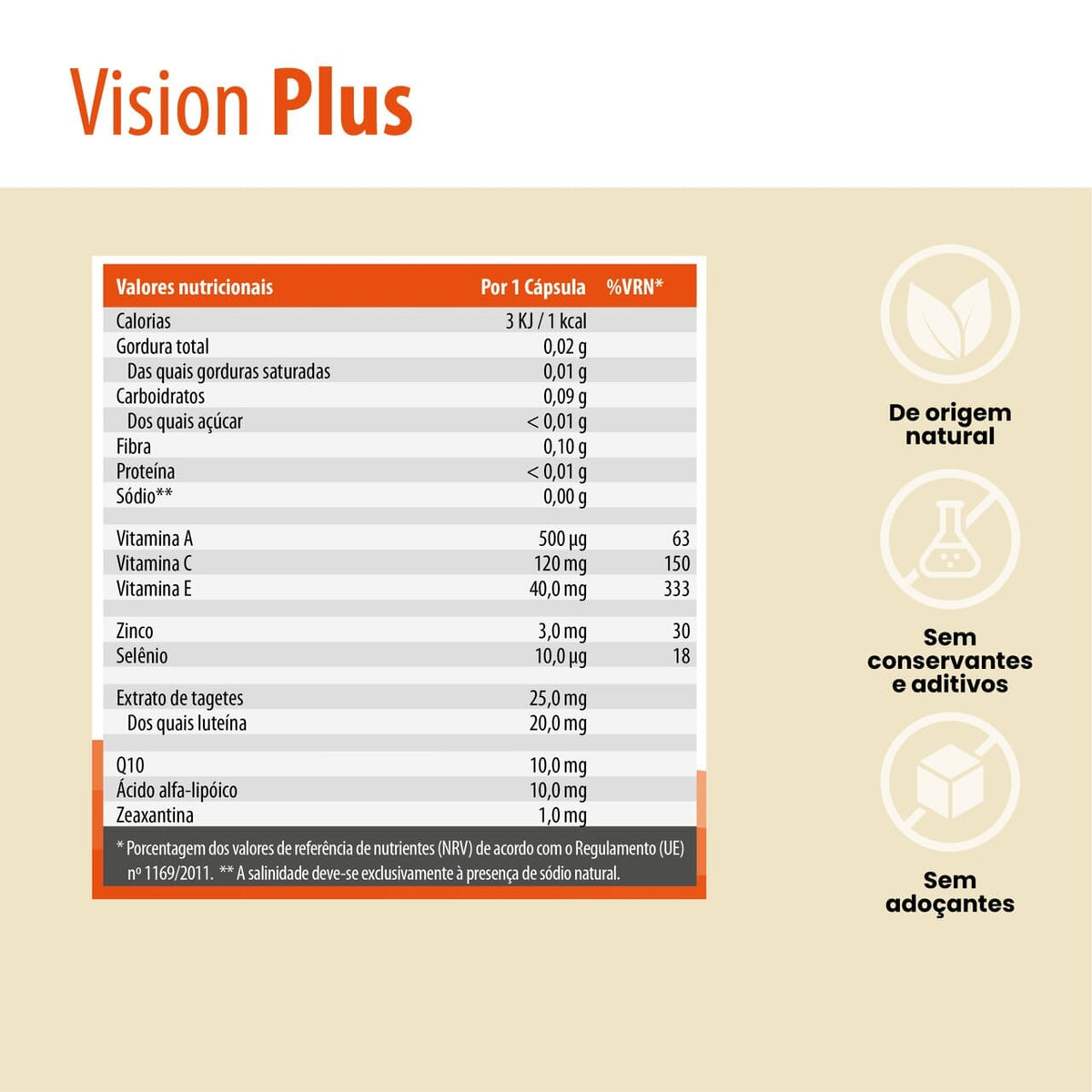 Vision Plus Suplemento Alimentar Natural para saúde da visão ...